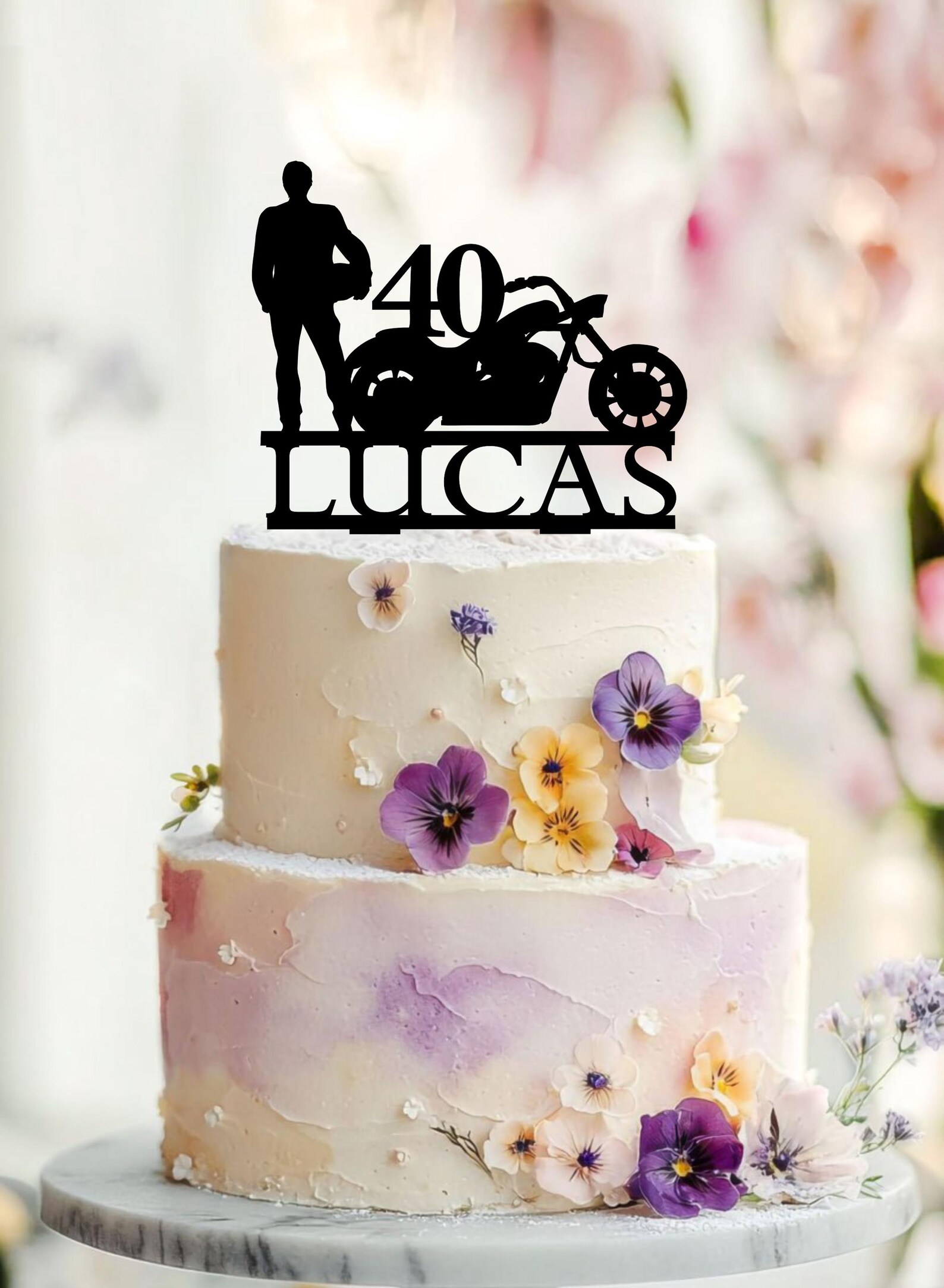 Personalized Motorcycle Cake Topper, Biker Birthday Party - Etsy