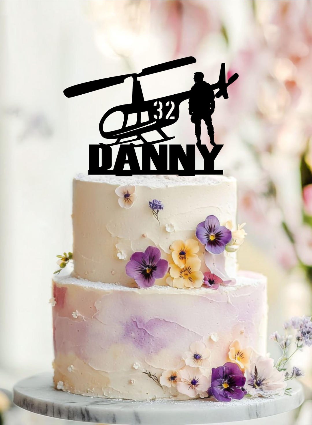 Personalized Helicopter Birthday Cake Topper, Aviation Party Decoration ...