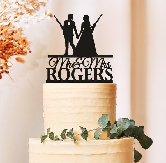 Hunter Wedding Cake Topper Gun Wedding Cake Topper the Hunt - Etsy
