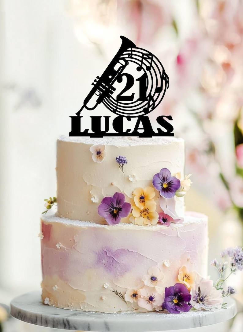 Personalized Trumpet Cake Topper, Musician Birthday Party Decor - Etsy
