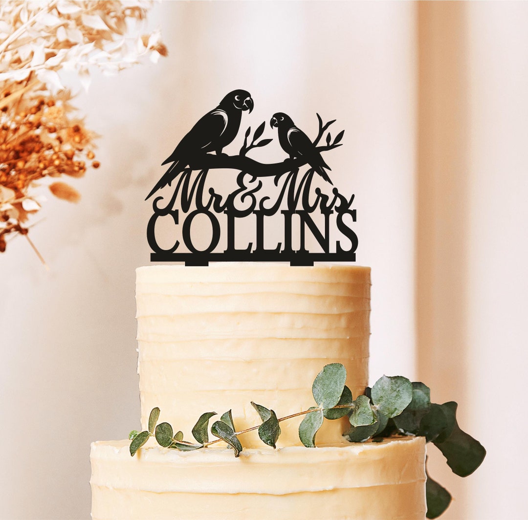 Parrot Wedding Cake Topper, Bird Wedding Cake Topper, Scarlet Macaw ...