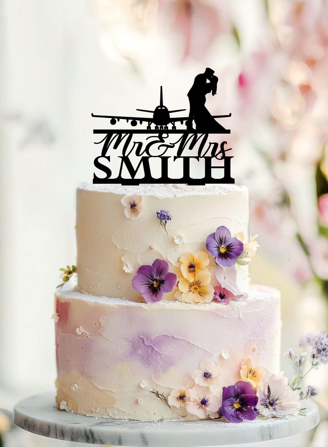Personalized Airplane Wedding Cake Topper, Aviation Theme - Etsy