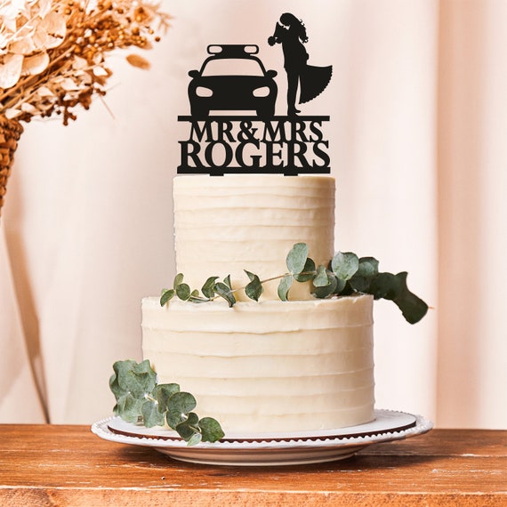 Personalized Policeman and Bride Wedding Cake Topper Police | Etsy