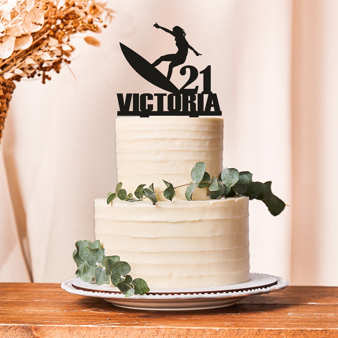 Surfer Birthday Cake Topper,customizable Cake Topper,surfing Cake ...