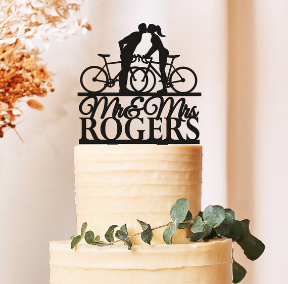 Bicycle Wedding Cake Topper Bicycle Cake Topper Bride and - Etsy