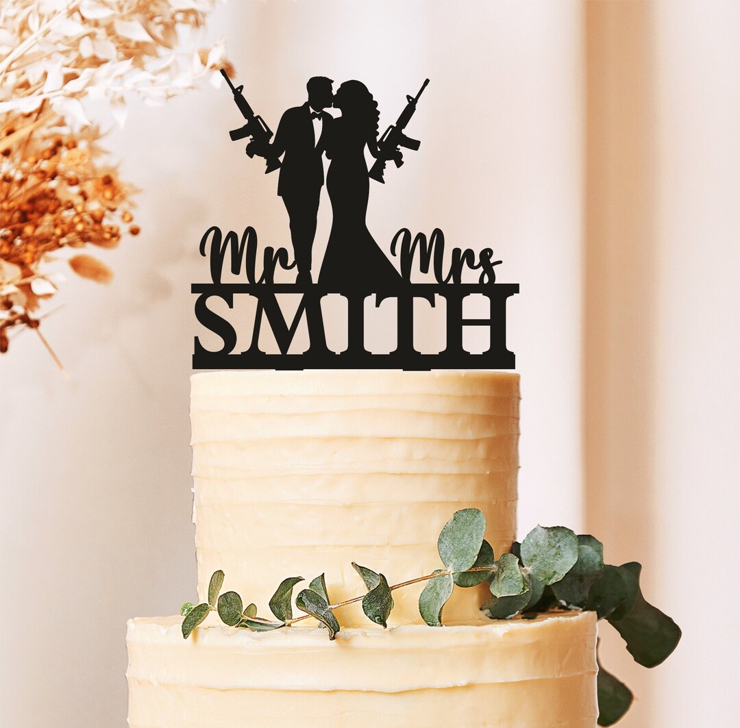 Gun Rifle Wedding Cake Topper, Gun Cake Topper, Weapon Cake Topper ...