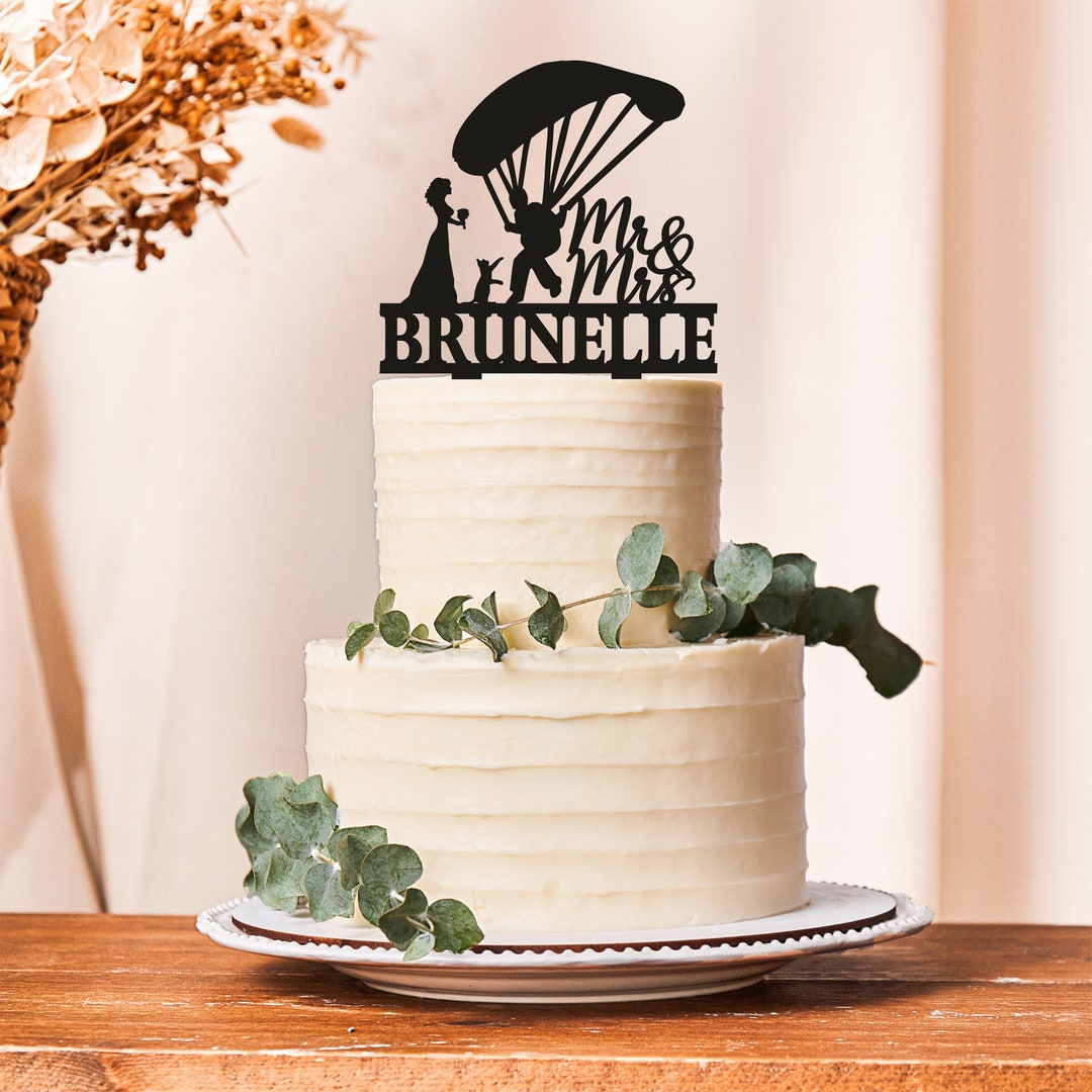Skydiver Cake Topper,fall in Love Skydivers Cake Topper,skydiver ...