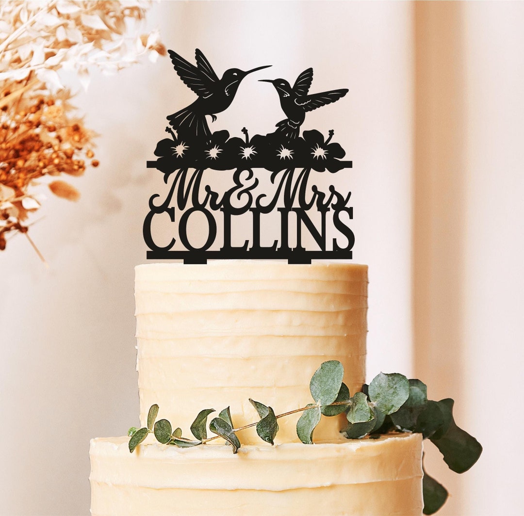 Hummingbird Wedding Cake Topper, Two Birds on A Branch Wedding Cake ...