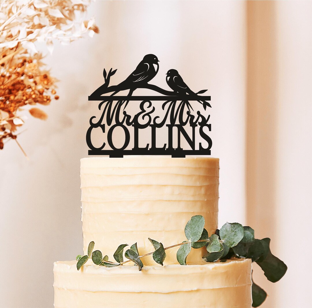 Tit Birds Wedding Cake Topper, Two Birds on A Branch Wedding Cake ...
