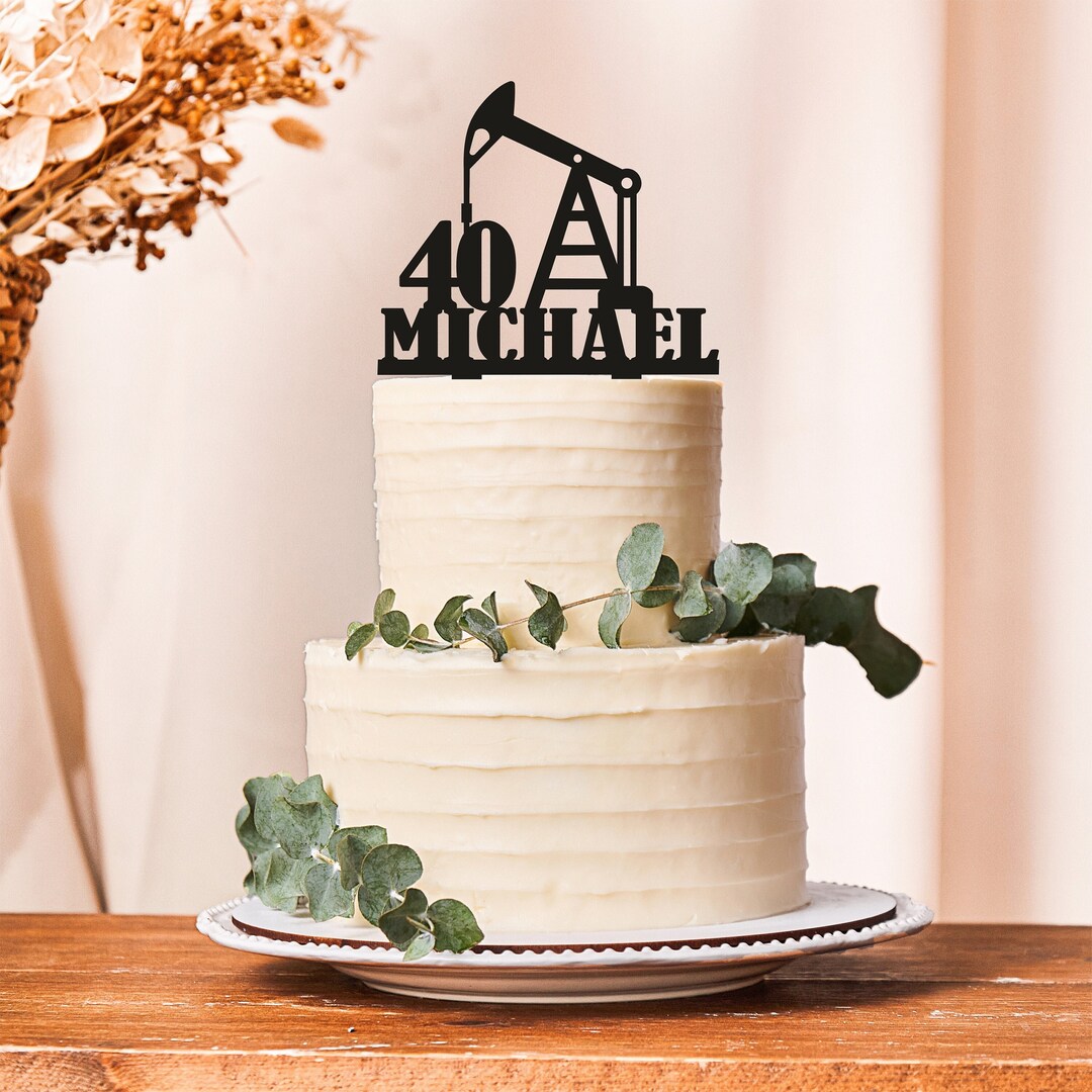 Oil Rig Birthday Cake Topper, Drilling Platform Cake Topper, Birthday ...