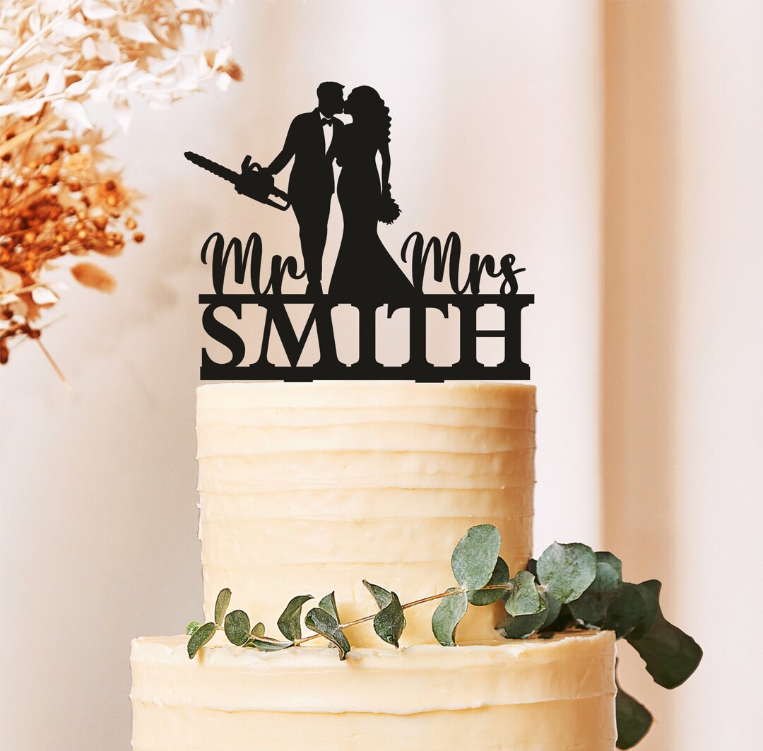 Chainsaw Wedding Cake Topper, Logger Wedding Cake Topper, Lumberjack ...