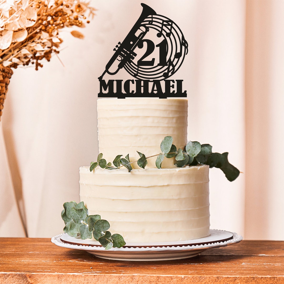 Trumpet Cake Topper, Music Cake Topper, Trumpet, Musician, Band Party ...