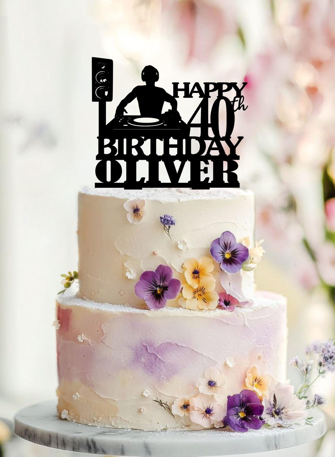 Personalized DJ Birthday Cake Topper, Music Theme Party - Etsy