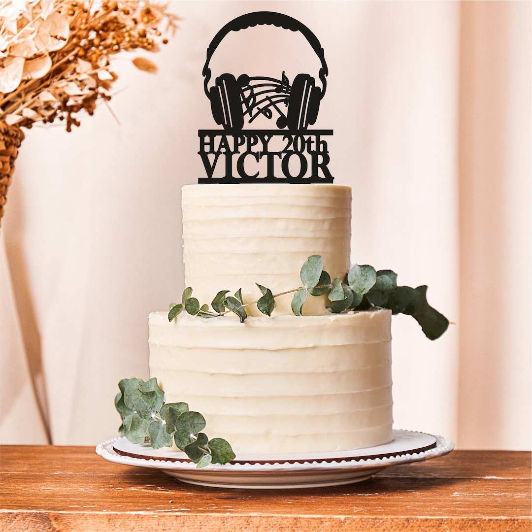 Headphones Cake Topper, Music Birthday Cake Topper, Birthday Cake ...