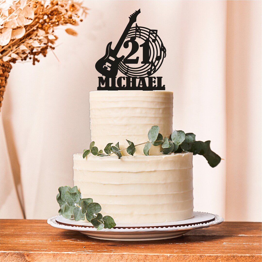 Guitar Cake Topper, Music Cake Topper, Guitar, Musician, Band Party ...