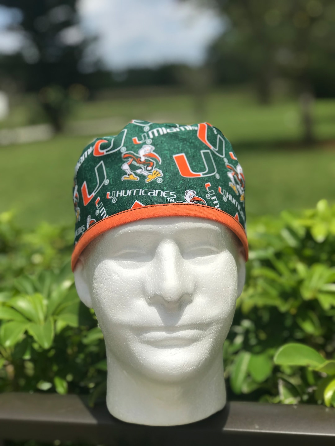 University of Miami Hurricanes Scrub Cap: Adjustable Cotton Surgical ...