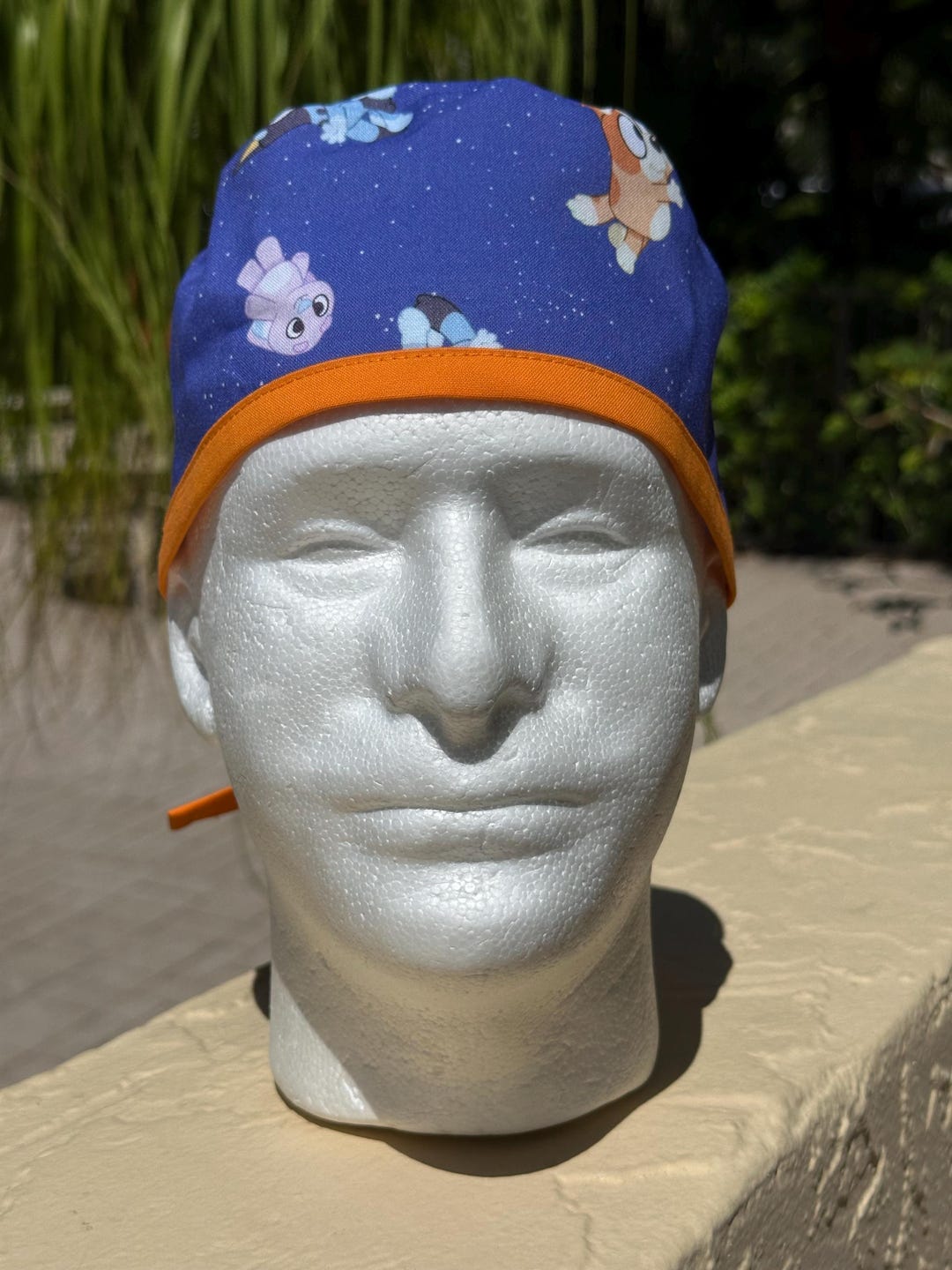 BLUE Cap-male Surgical Cap for Doctor W/sweat Band/free Buttons/surgeon ...