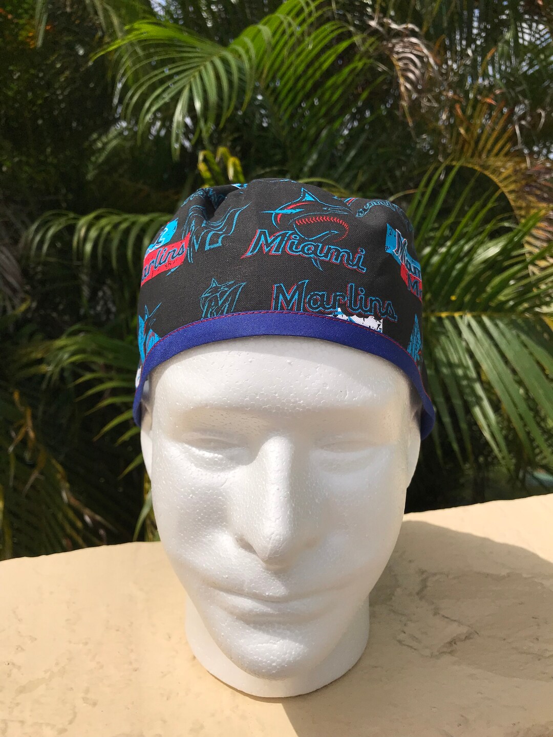 MIAMI MARLINS- Plastic Surgon Cap W/name Tag,surgeon,vet,nurse Scrub ...
