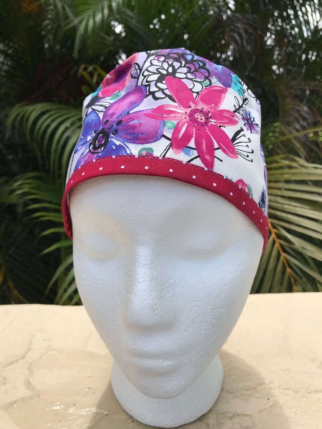 LARGE Flowers-female Doctor Scrub Hat,nurse,cna,laser Tech ...