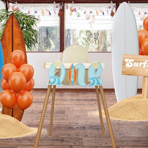 The Big One First Birthday Highchair Banner, Surf Banner Personalized ...