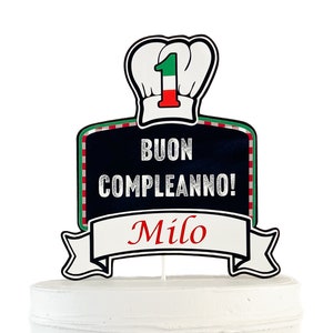 Personalized Italian Theme Cake Topper: Pizza Chef Birthday Party - Etsy