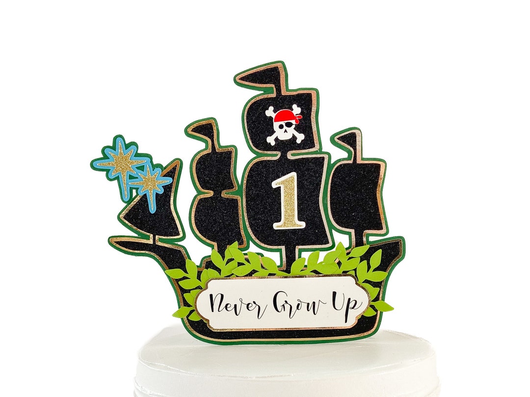 Pirate Ship Cake Topper, Personalized With Name and Age Cake Topper ...