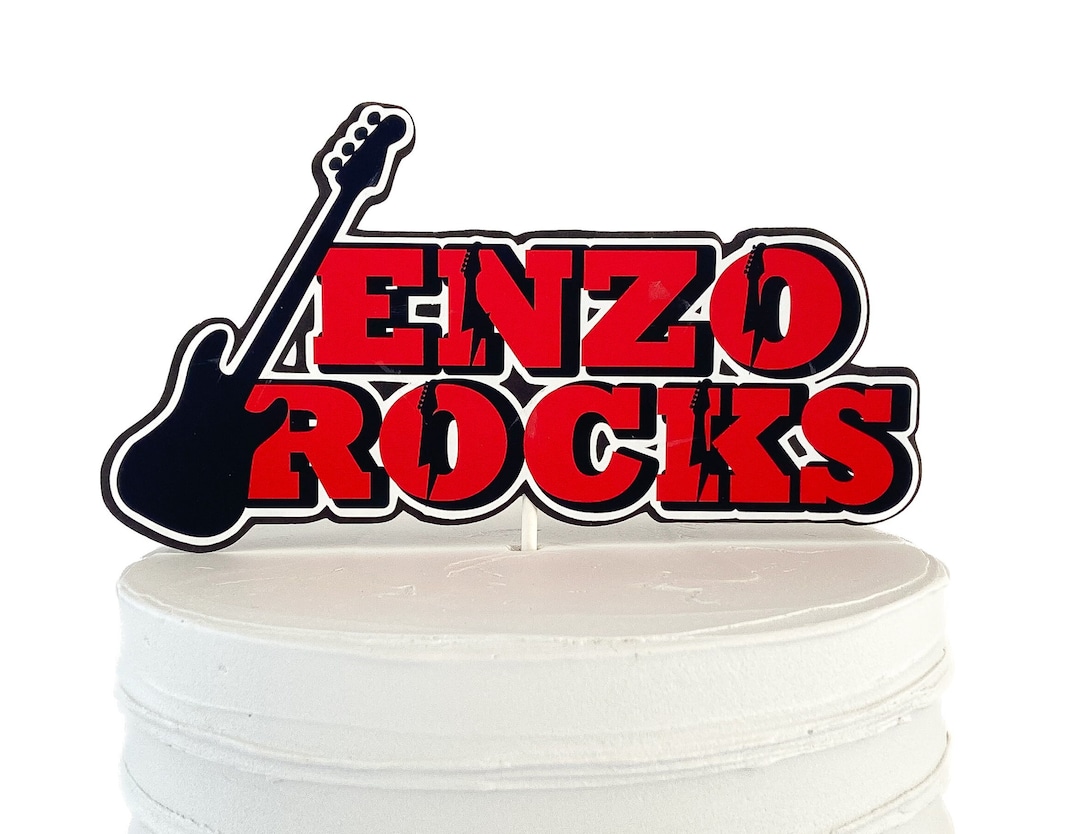Rock Theme Cake Topper Personalized Rock N Roll Cake Topper - Etsy
