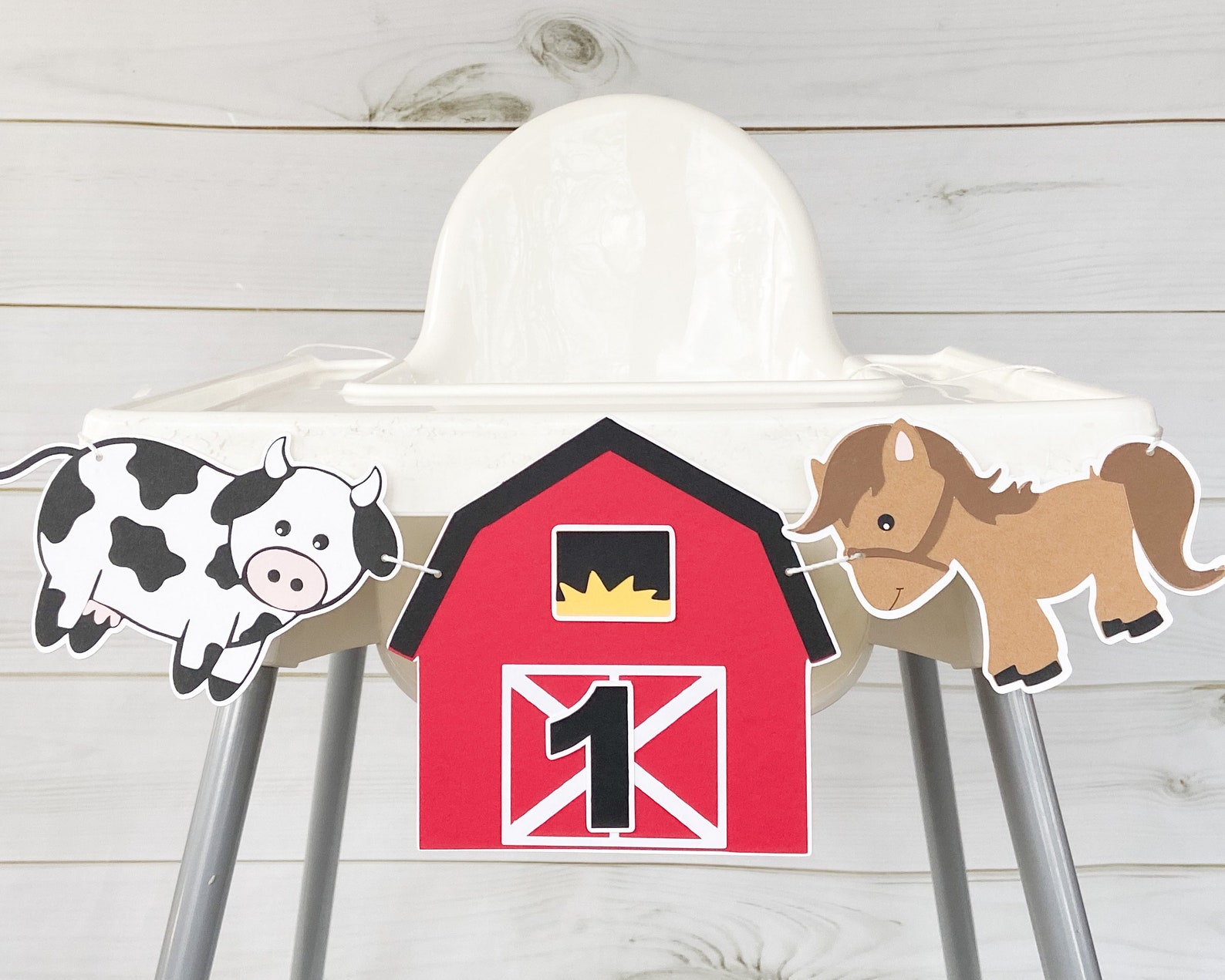 Farm Animal First Birthday Banner Barnyard 1st Birthday - Etsy