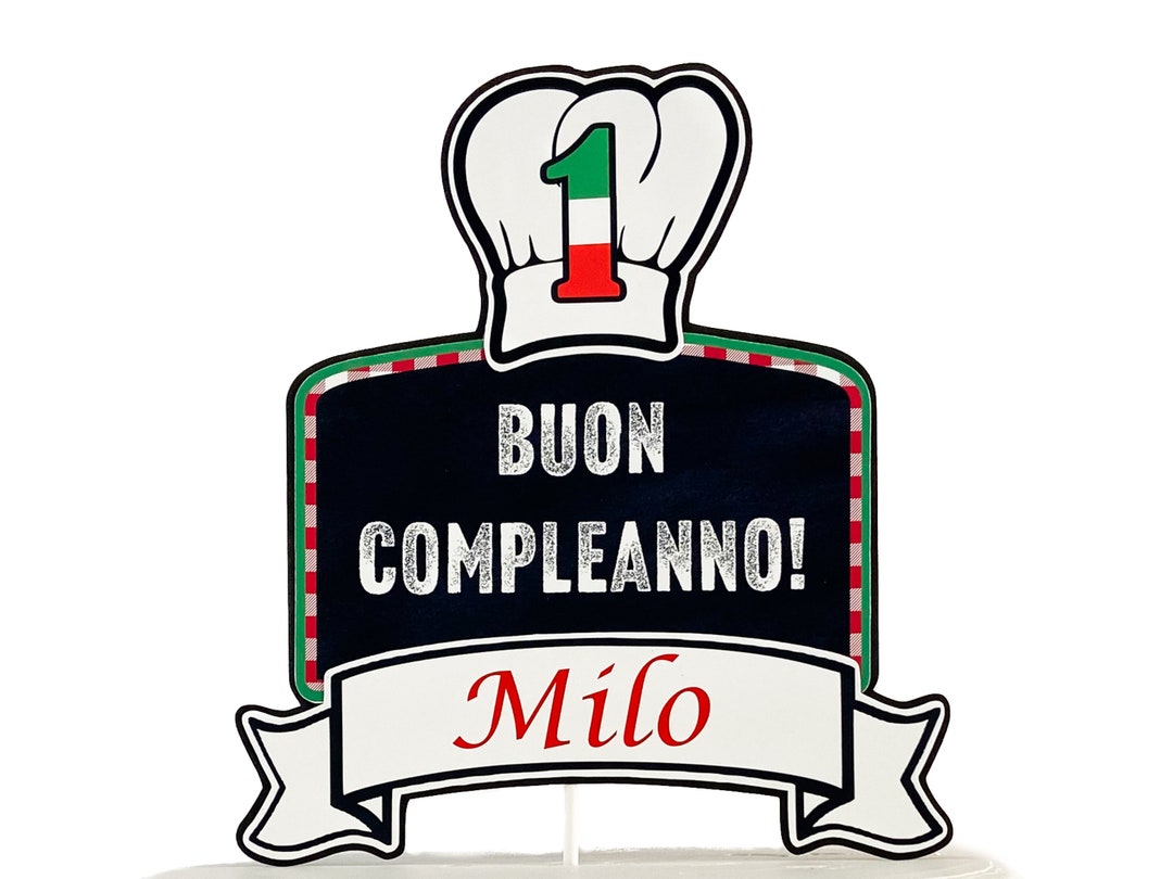 Personalized Italian Theme Cake Topper: Pizza Chef Birthday Party - Etsy