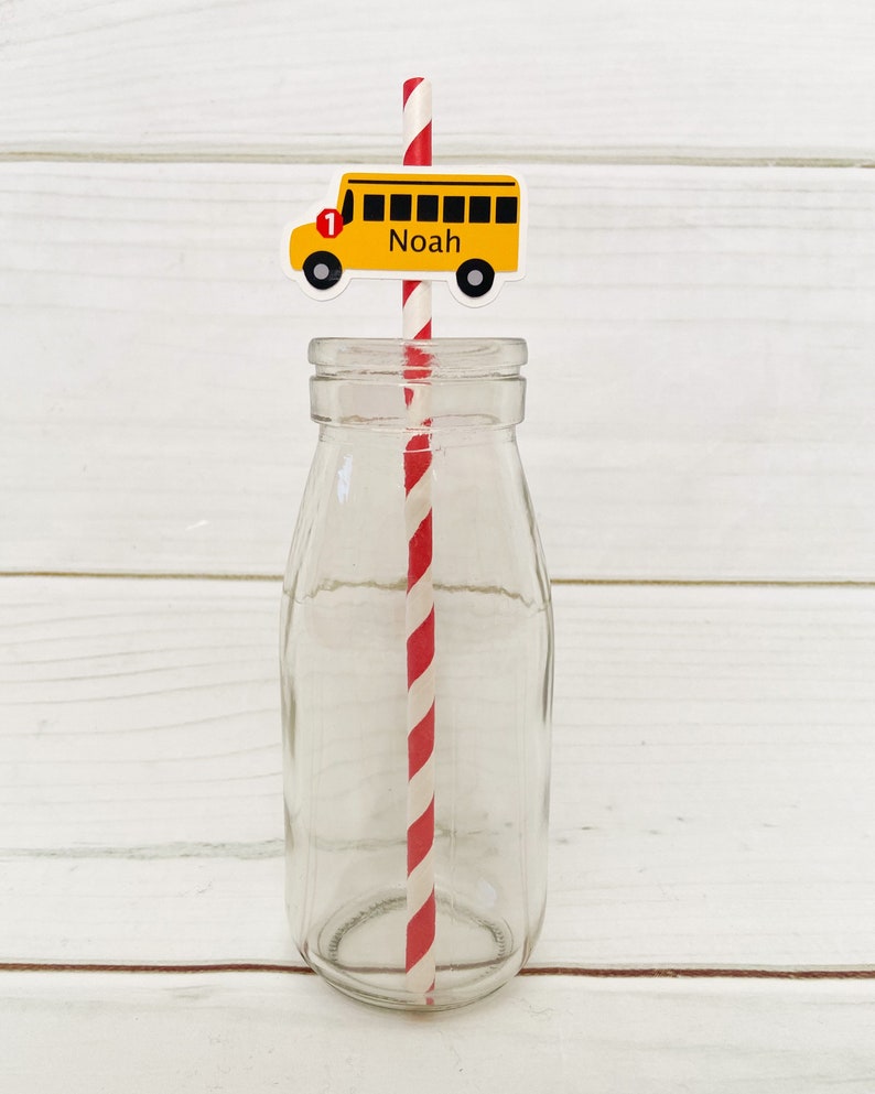 School Bus Party Straws Set of 12 Wheels on the Bus First - Etsy