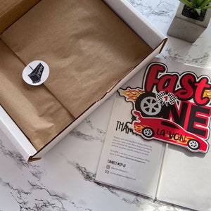 Race Car Fast One Cake Topper, Fast One 1st Birthday Racing Theme Cake ...