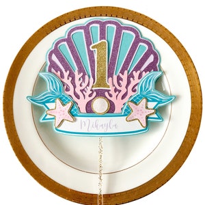 Mermaid Under the Sea Cake Topper, Shell Theme Cake Topper ...
