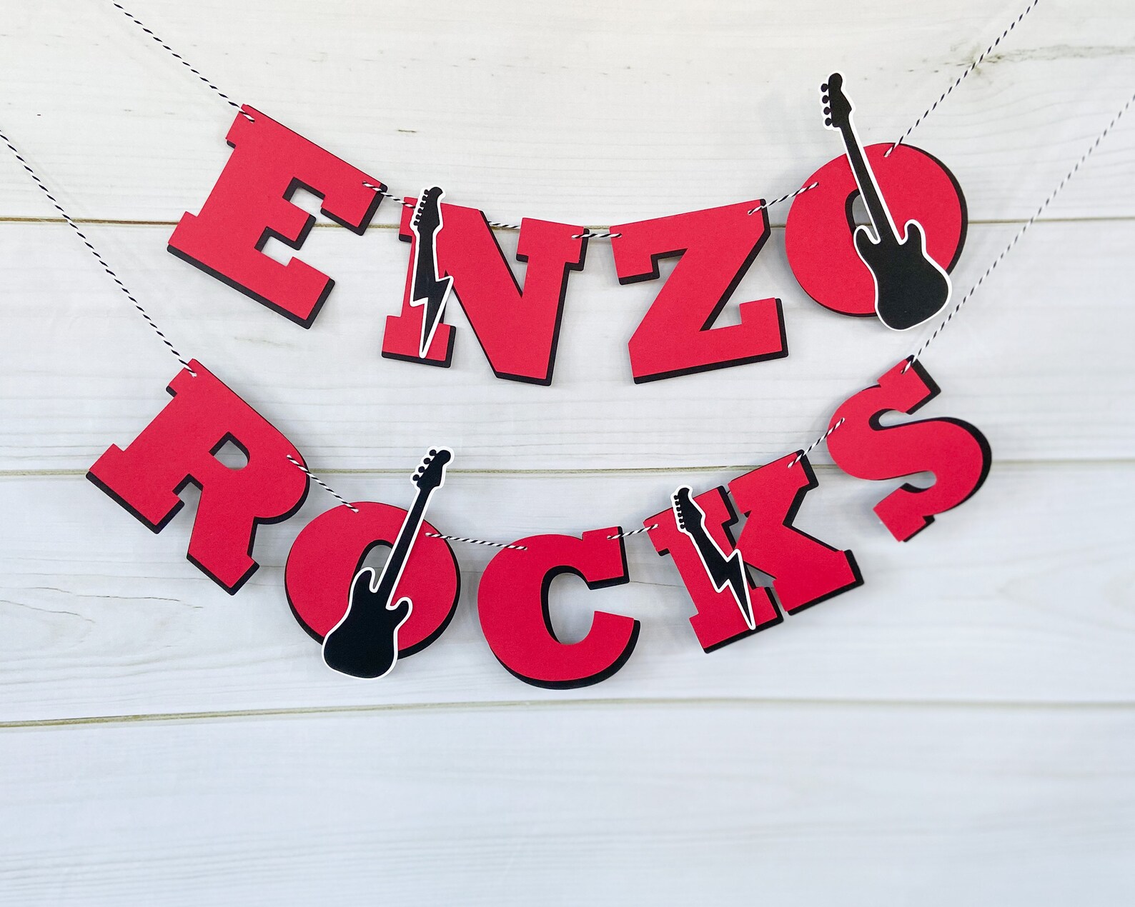 Rock and Roll Birthdaybanner Music Theme 1st Birthday - Etsy