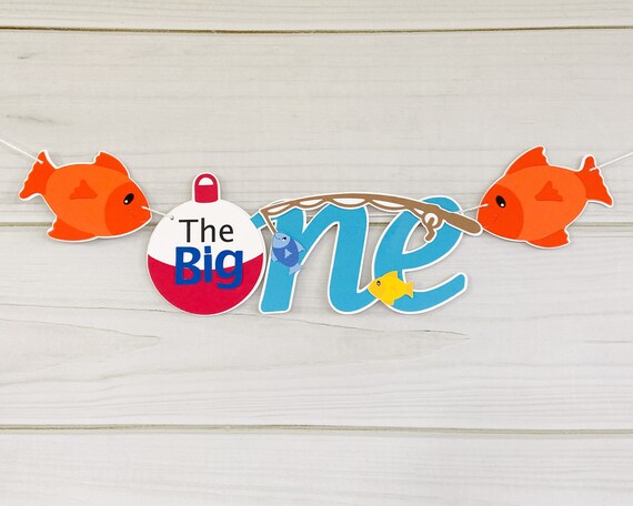 The Big One Fishing Party Fishing First Birthday Banner Boy | Etsy