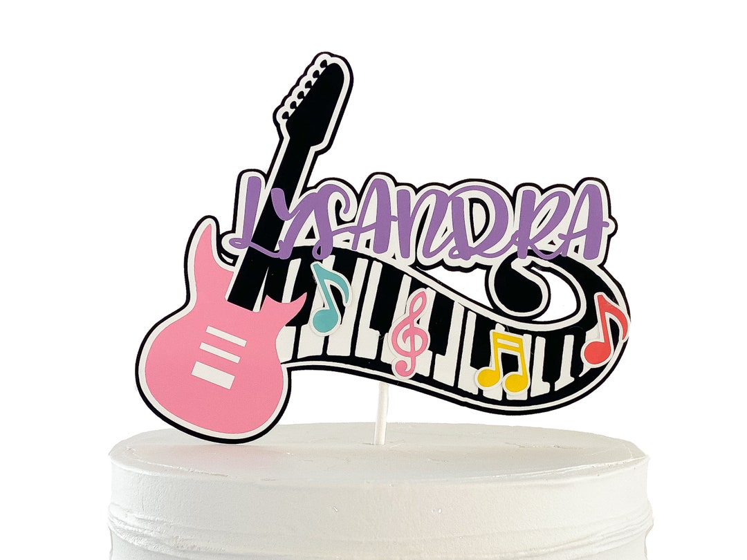 Girl Music Theme Cake Topper, Guitar Birthday Decorations, Baby Jam ...