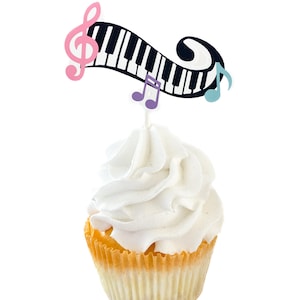 Music Theme Cupcake Toppers - Set of 12, Music Note 1st Birthday ...