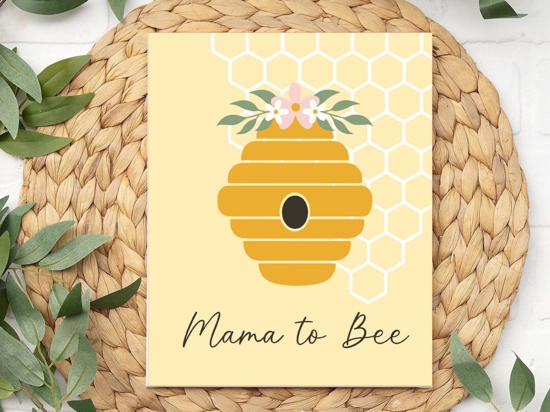 Printed Mama to Bee Sign for Baby Shower, Bee Theme 8 X 10 Party Sign ...