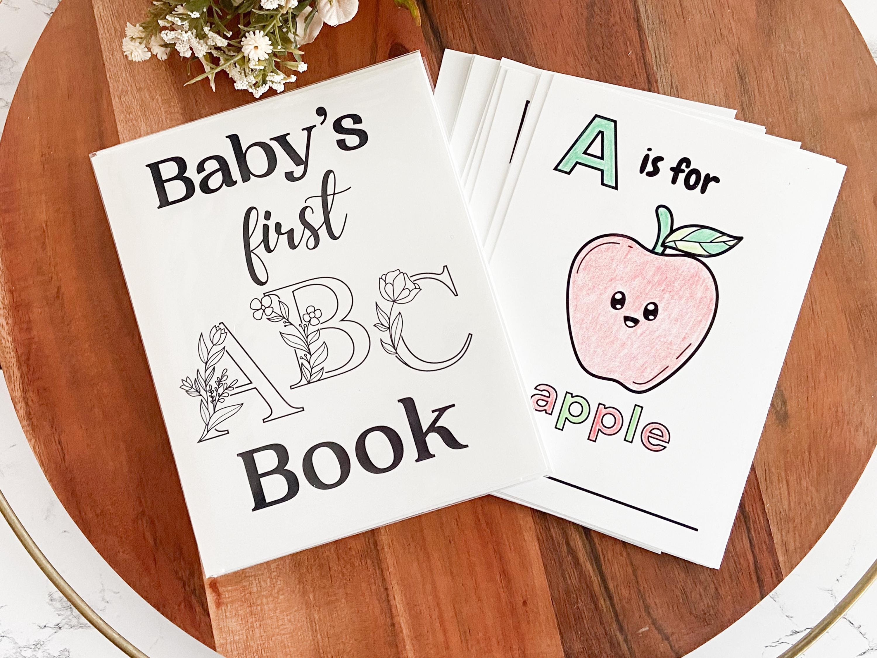 Baby's First ABC Book, Alphabet Coloring Pages, Baby Shower Guestbook ...