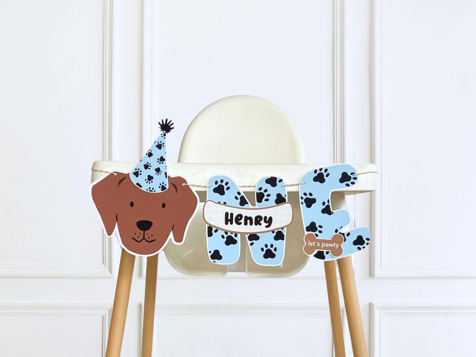 Personalized Puppy Dog High Chair Banner: First Birthday Pawty Decor - Etsy