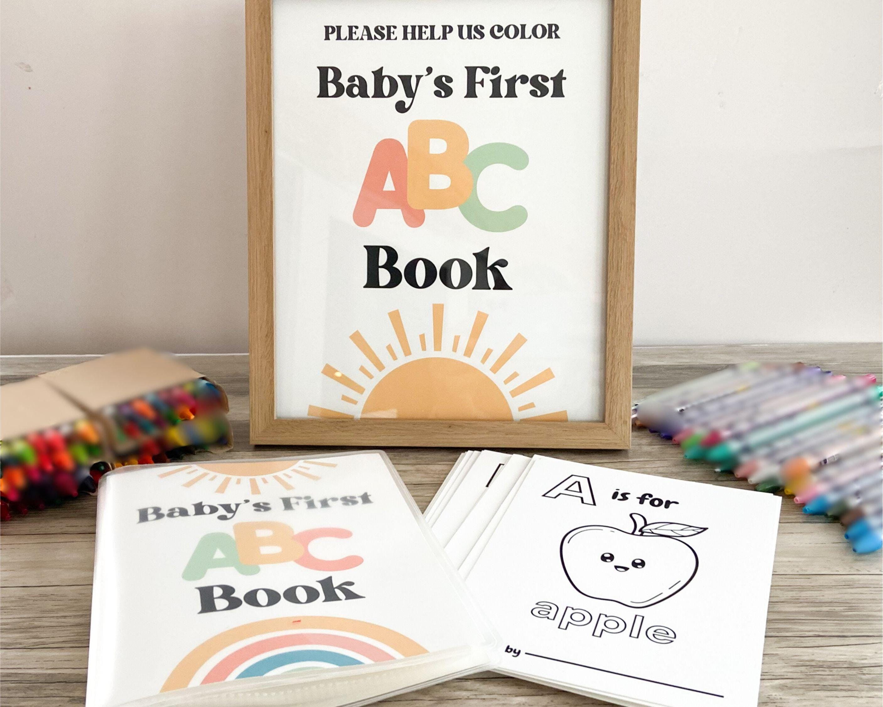 Boho Sun ABC Coloring Book, Baby Shower Activity, Baby's First Book ...
