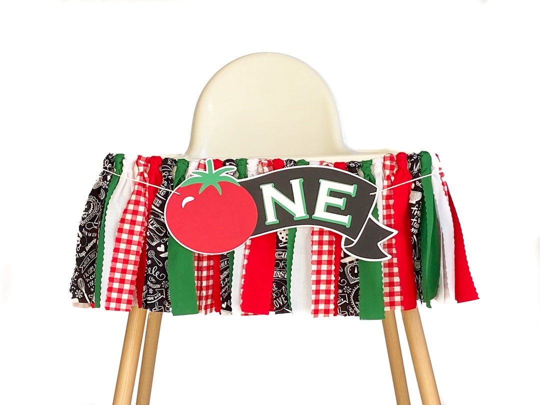 Italian Pasta Theme First Birthday Banner for High Chair, Spaghetti 1st ...