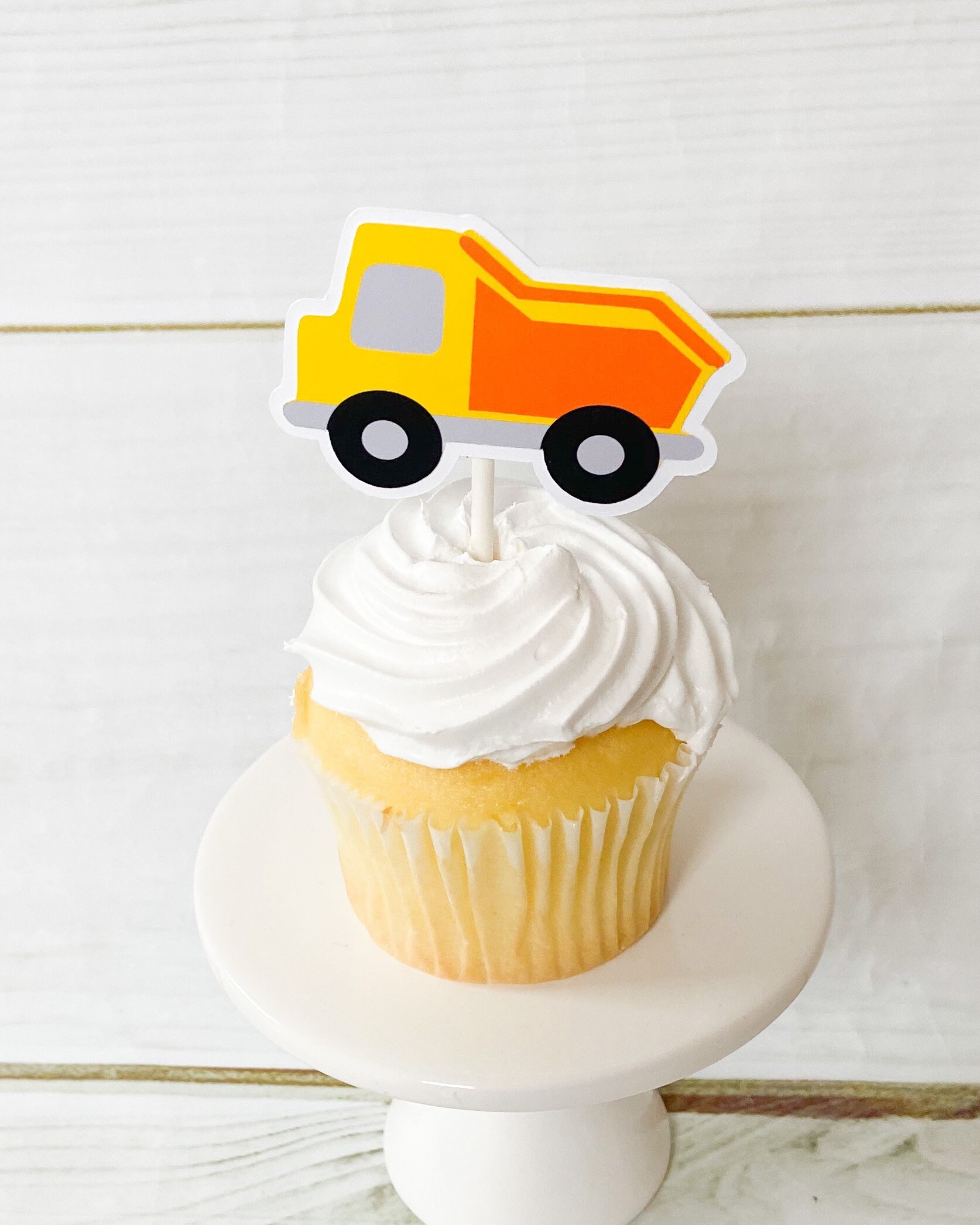 Construction Party Cupcake Toppers Set of 12 Construction | Etsy