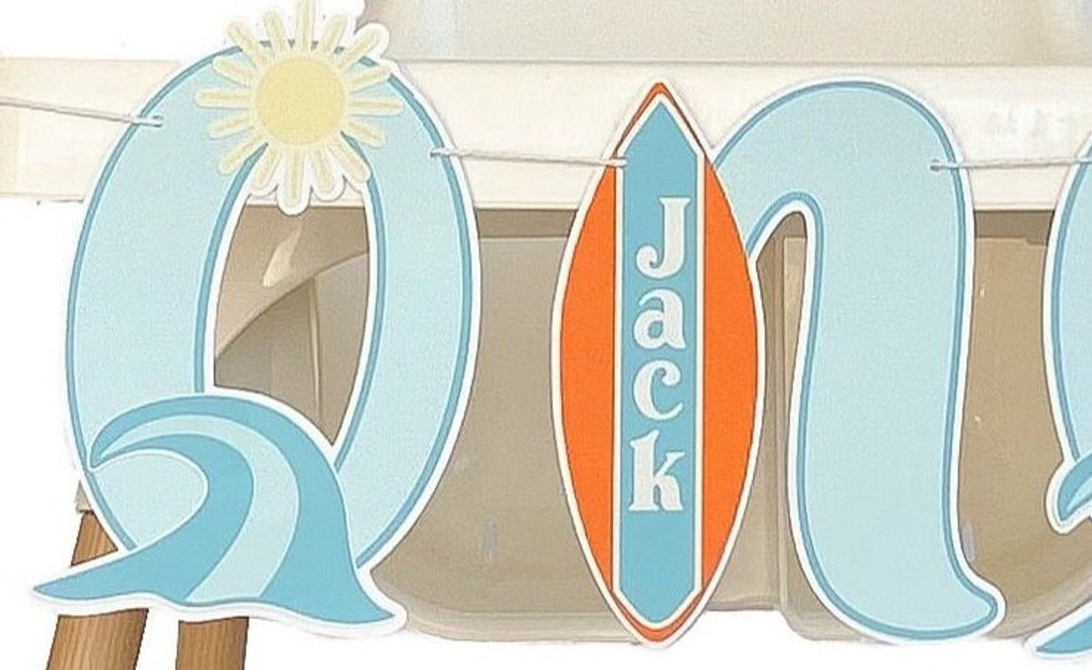 The Big One First Birthday Highchair Banner, Surf Banner Personalized ...