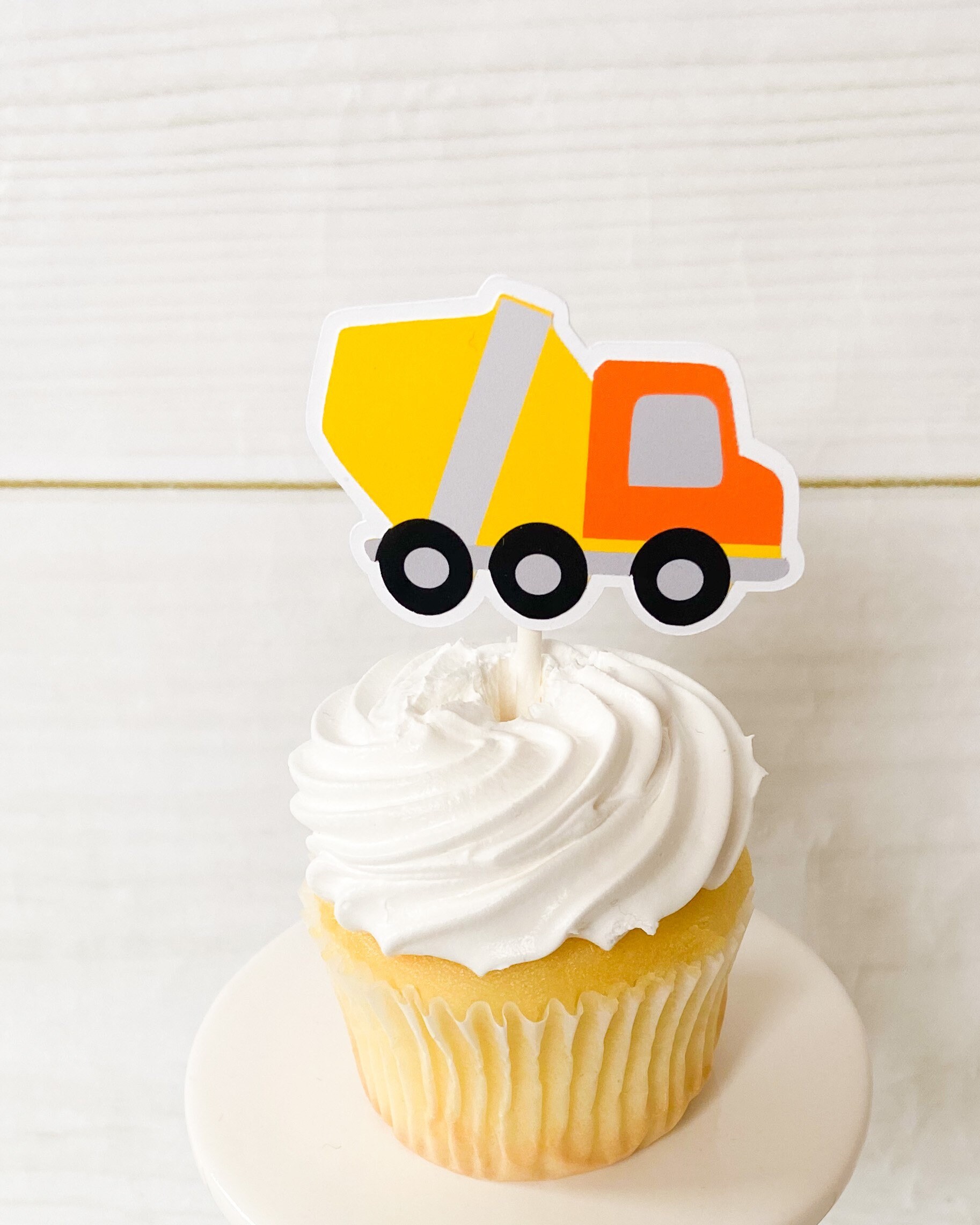 Construction Party Cupcake Toppers Set of 12 Construction | Etsy