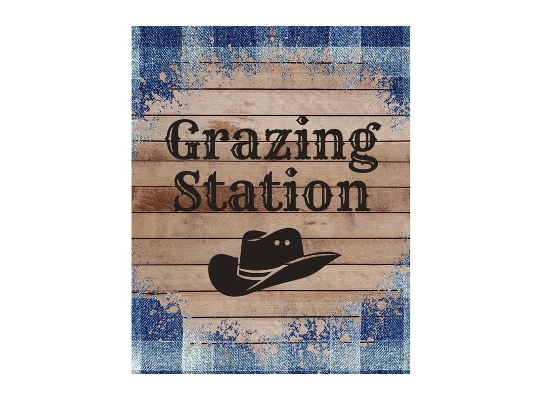 Printed 8 X 10 Rodeo Food Sign, Ready to Ship Grazing Station Western ...