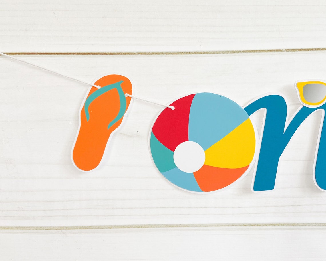 Pool Party First Birthday Banner Beach Ball Theme 1st | Etsy