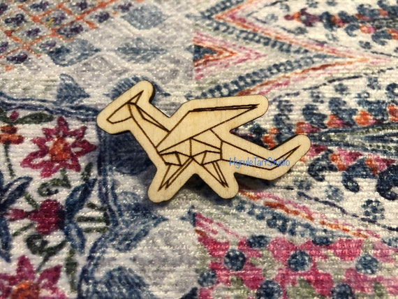 Original Hyruletart Origami Dragon Logo Wood Pin - Etsy