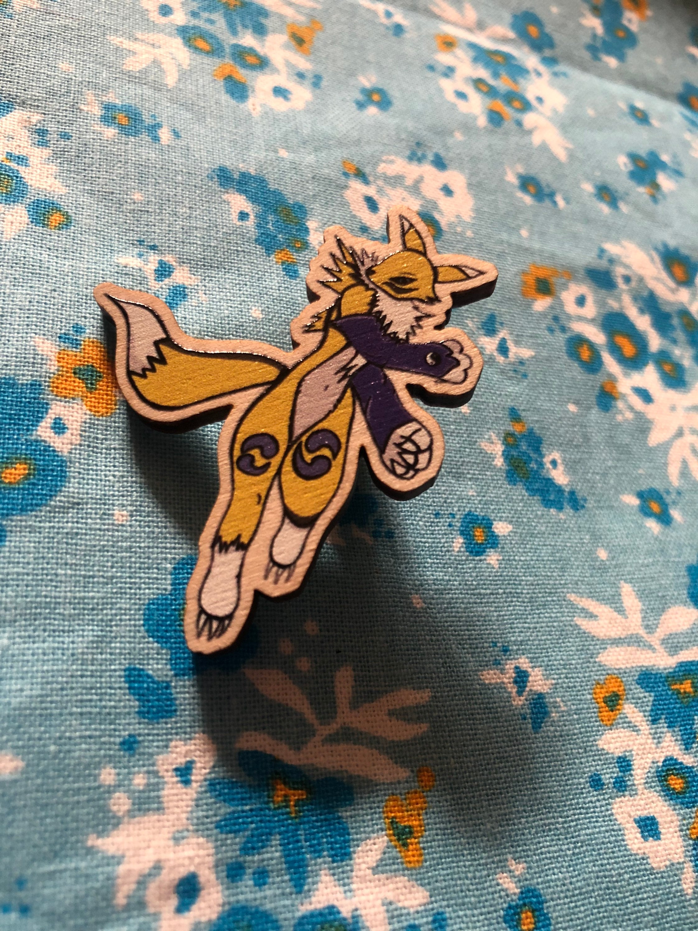 Digital Monster Renamon Full Body Wood Pin - Etsy