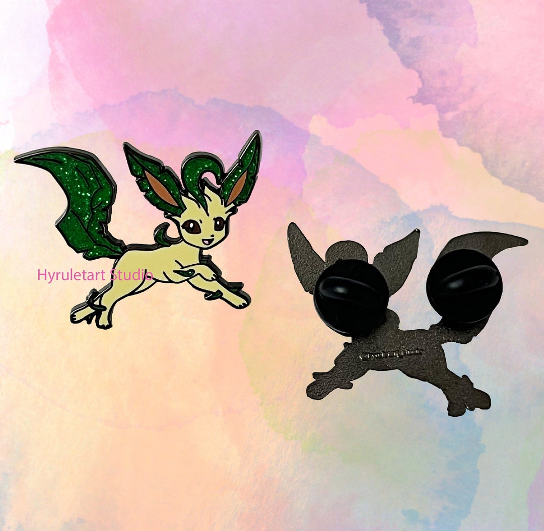 Pocket Monster Leafeon Glitter Enamel Pin Eeveelution - Etsy