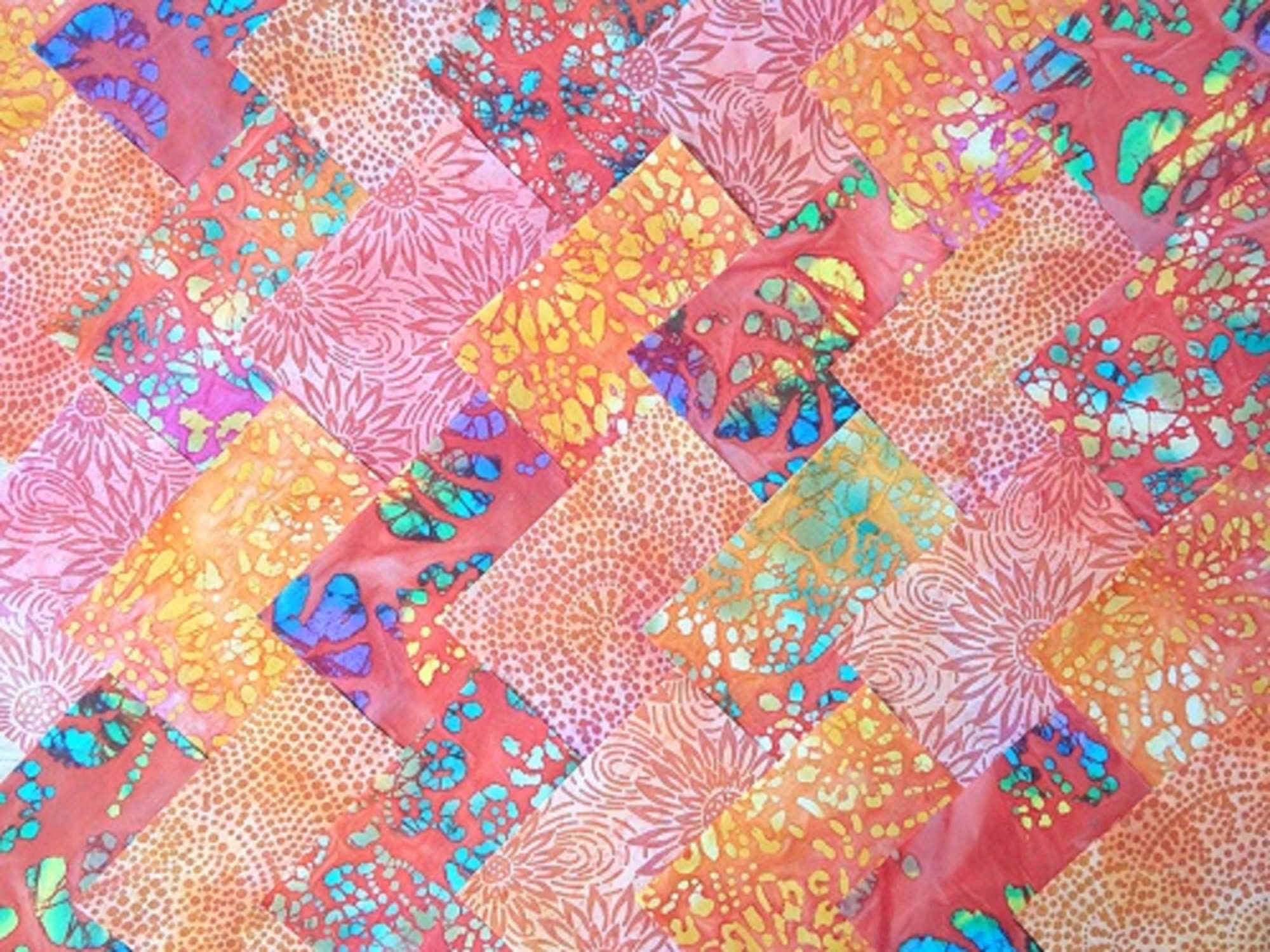 Fabric Batik 2 50 x 5 Inch Squares 100% Cotton Patchwork Fabric Charm ...